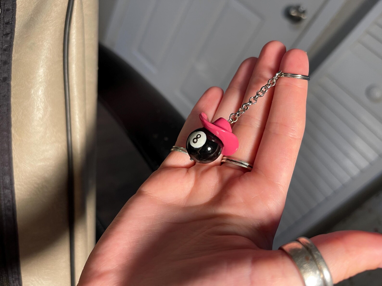 Handmade Polymer Clay Pool Ball Keychains With Cowboy Hat - Etsy