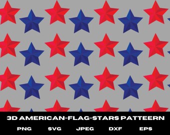 Seamless Red Blue Star Pattern Svg, American Flag Stars Svg, Stars ...