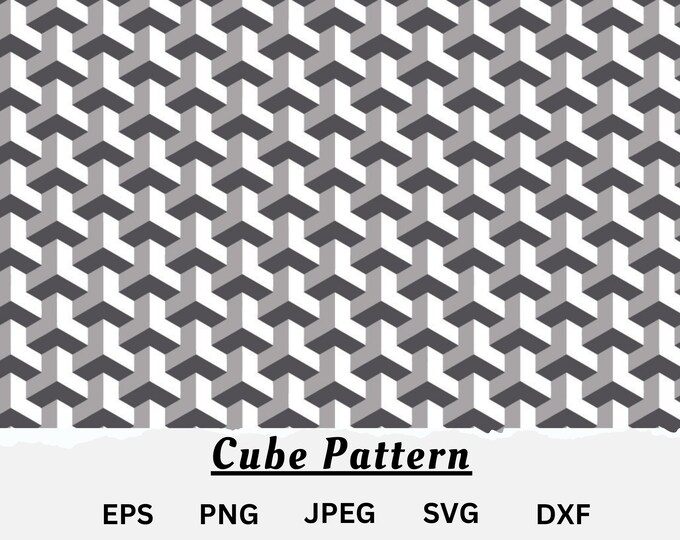 Hexagonal Cube Pattern Svg, Seamless Block Pattern, Geometric Square Pattern. Cut File Cricut ...