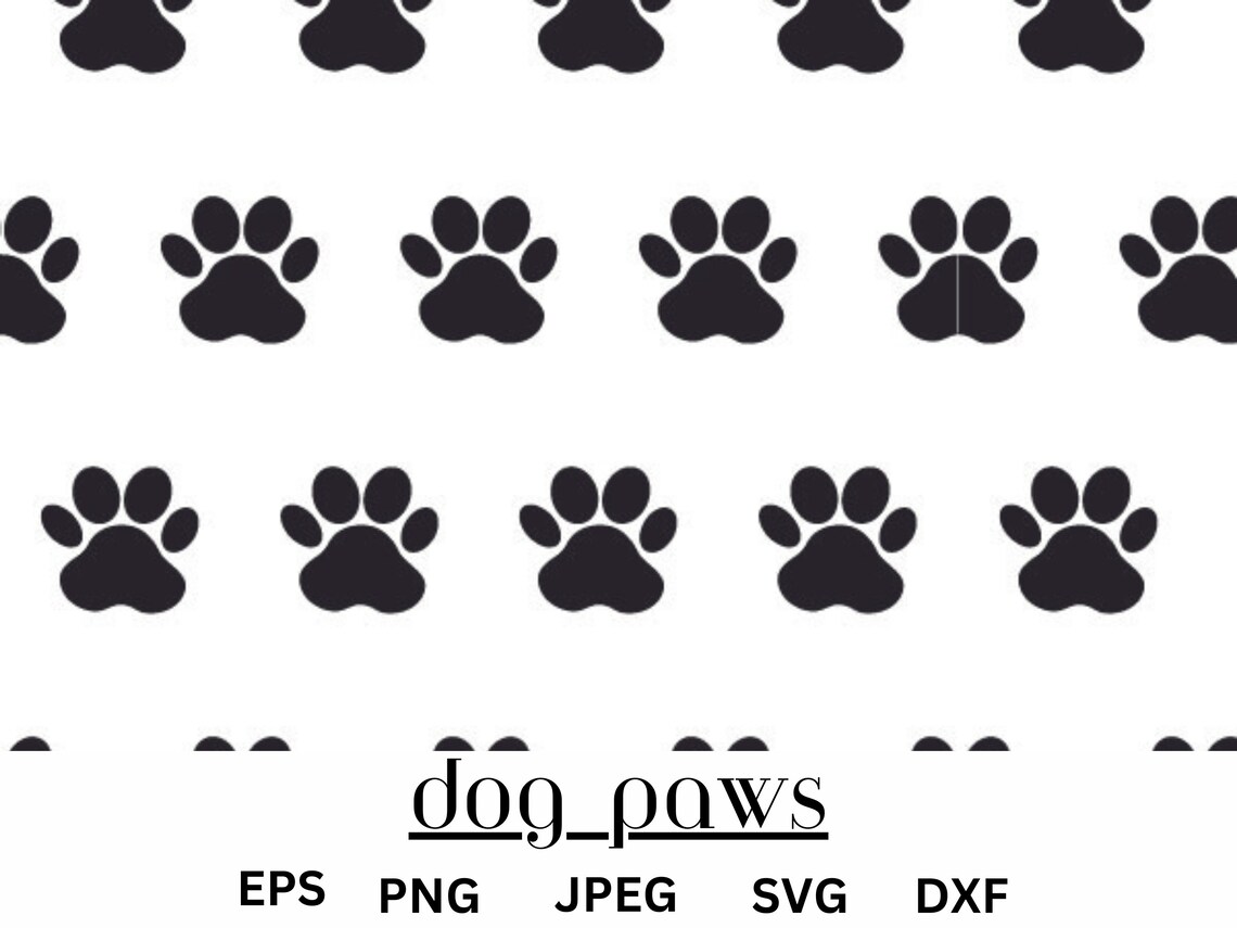 Dog Paw Pattern Svg Seamless Pattern Svg , Png ,jpg, Eps, Dxf Cut Files ...