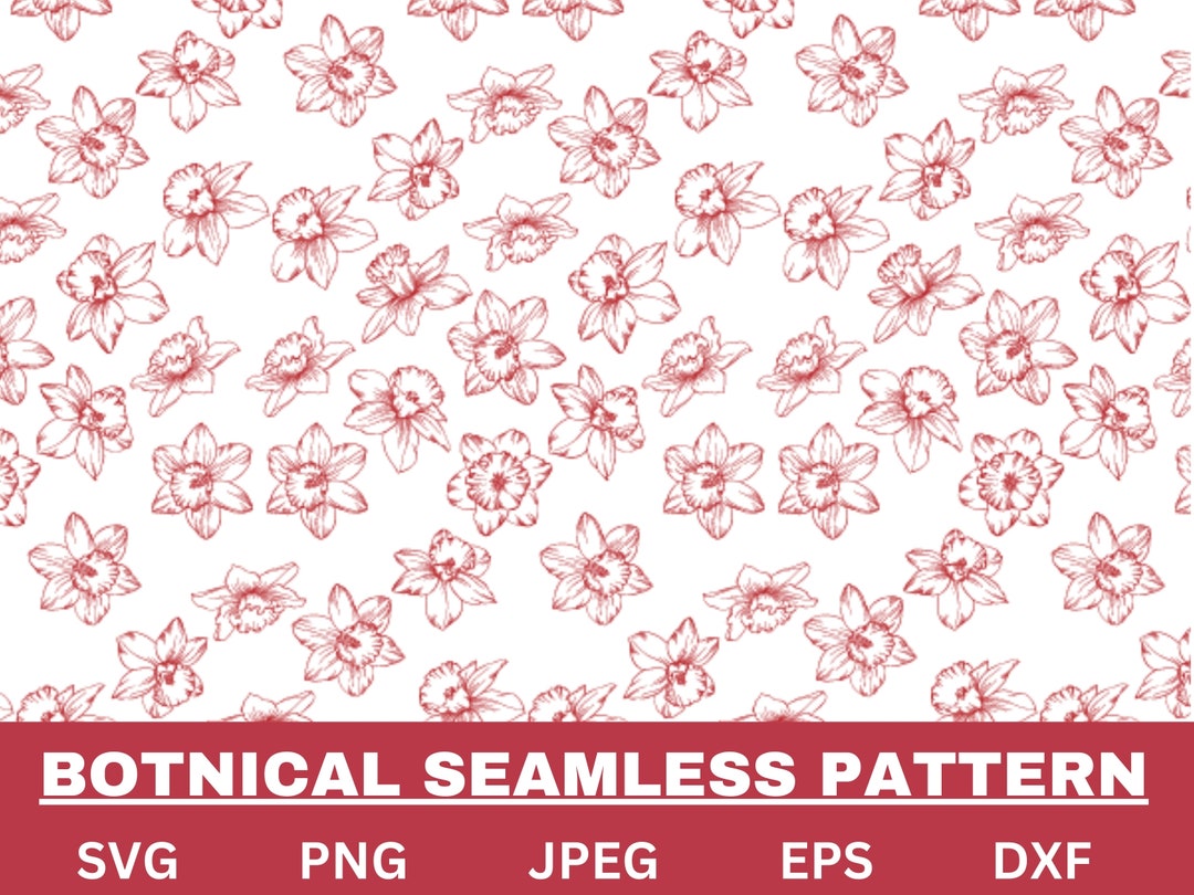 Botanical Seamless Pattern Svg Flower Pattern Svg Floral Background Svg ...