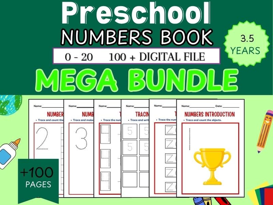 Preschool and Pre-k Number Tracing Worksheets, Numbers 1-10, Count the ...