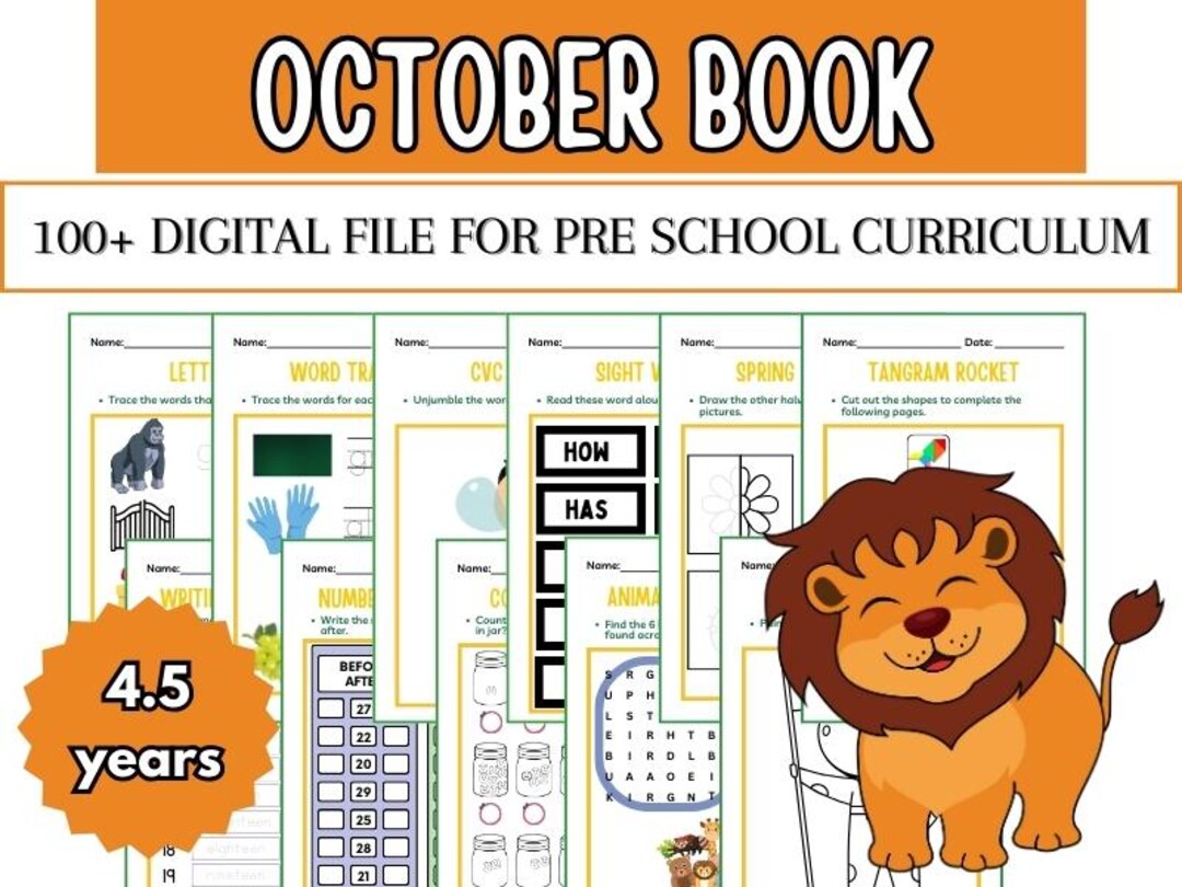 October Preschool Curriculum: Learning Activity Workbook (digital ...