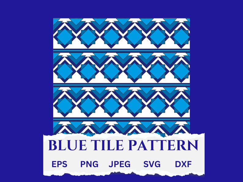 Blue Tiles Pattern SVG, Instant Download, Modern Blue Tiles Pattern Cut ...
