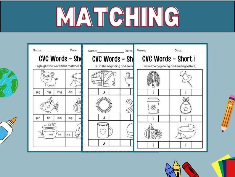 CVC Word Worksheets: Early Reading & Phonics With Pictures (PDF ...