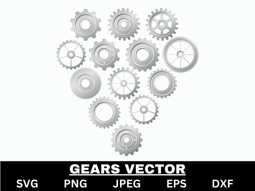 Gears SVG Bundle Cogs and Gears Svg Gears PNG Gears Clipart Metal Gears ...