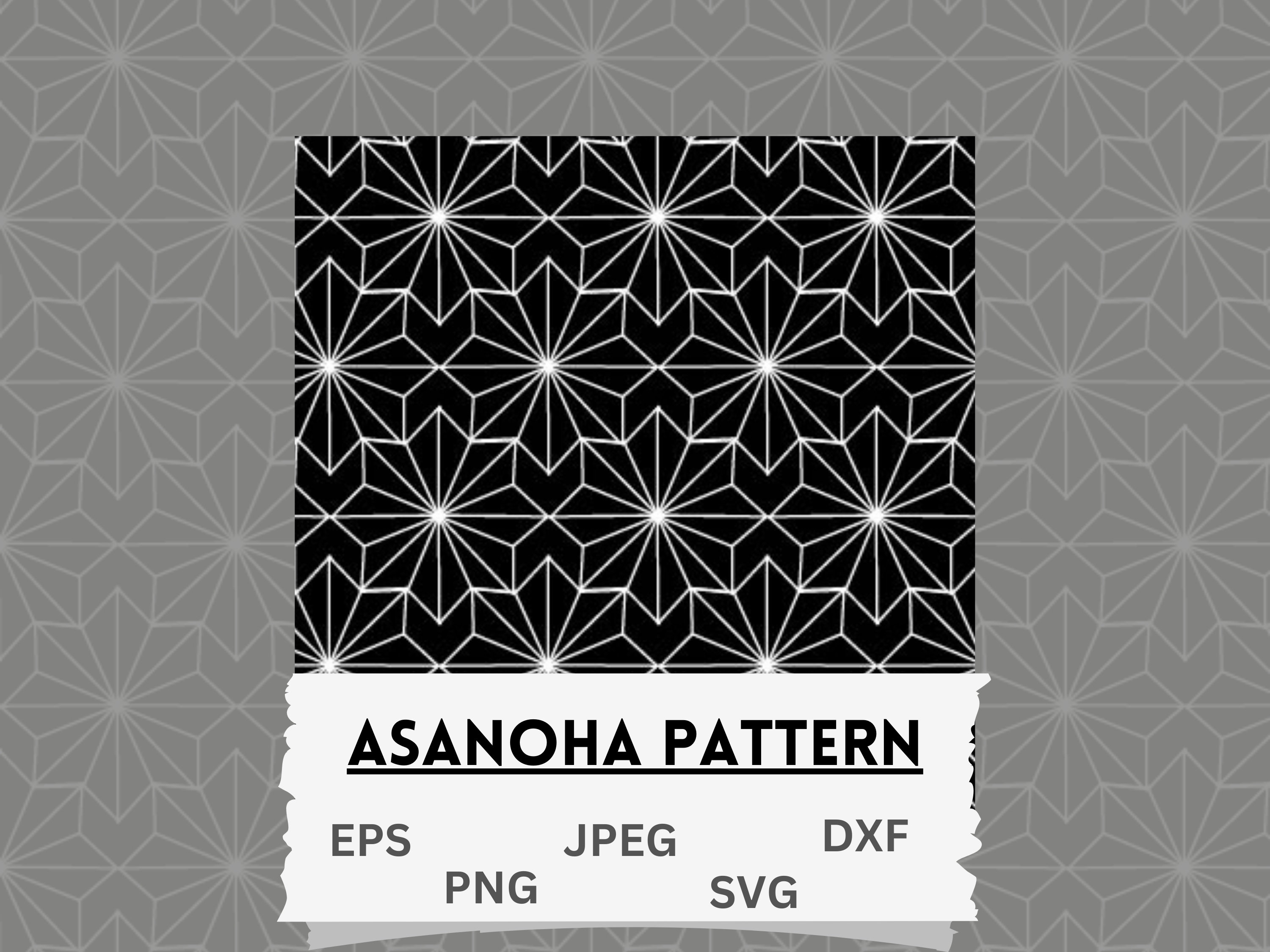 Japanese Star Pattern Svg, Seamless Black Japanese Traditional Asanoha ...