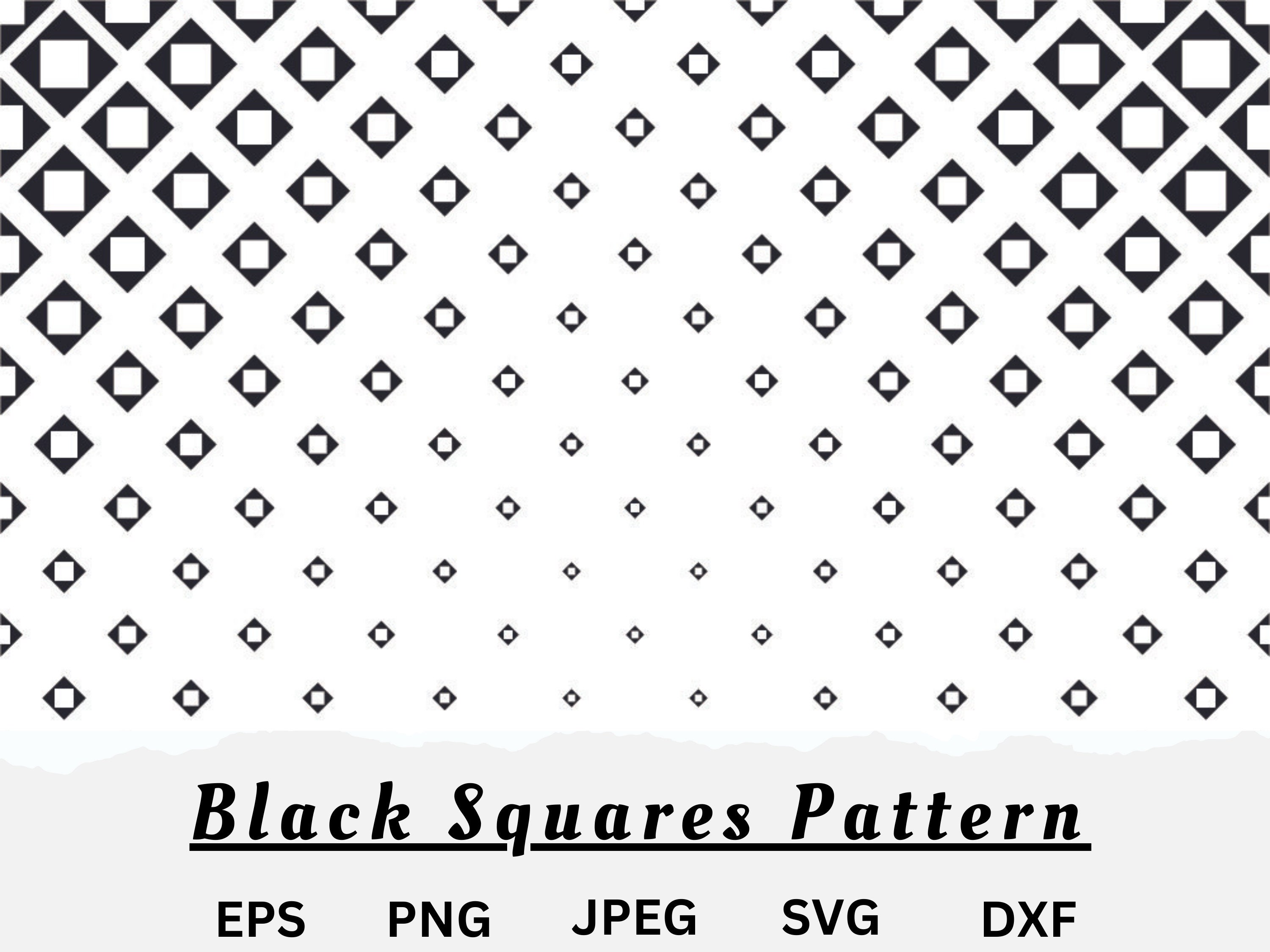 Seamless Black Square Pattern Svg Monochrome Modern Pattern Vector Cut ...