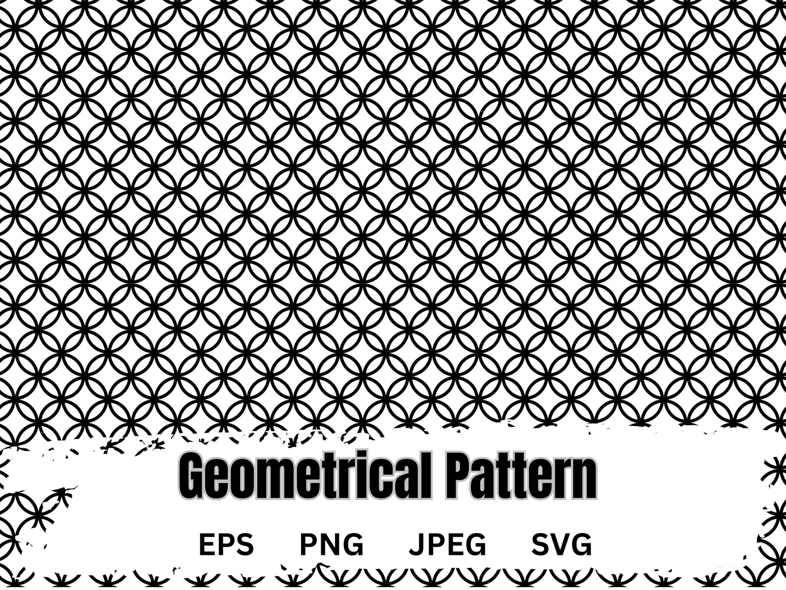 Seamless Overlapping Circle Pattern SVG Files monochrome Pattern Cut ...