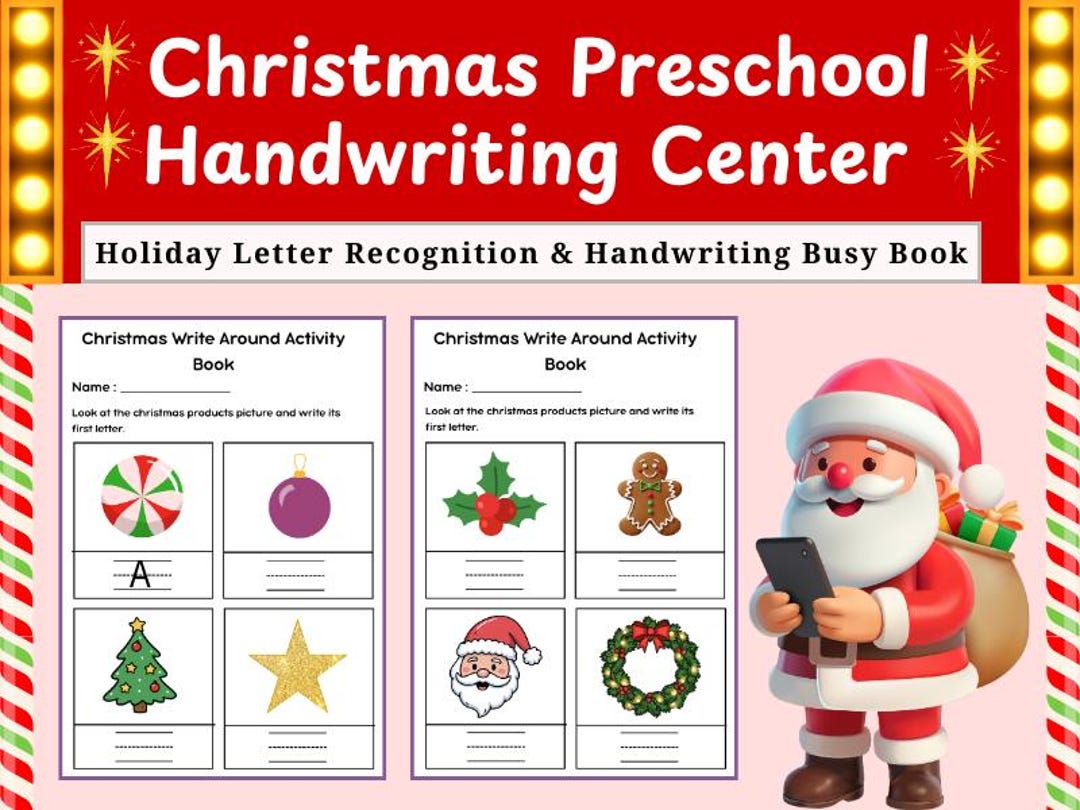 Christmas Preschool Handwriting Workbook PDF | Holiday Letter ...
