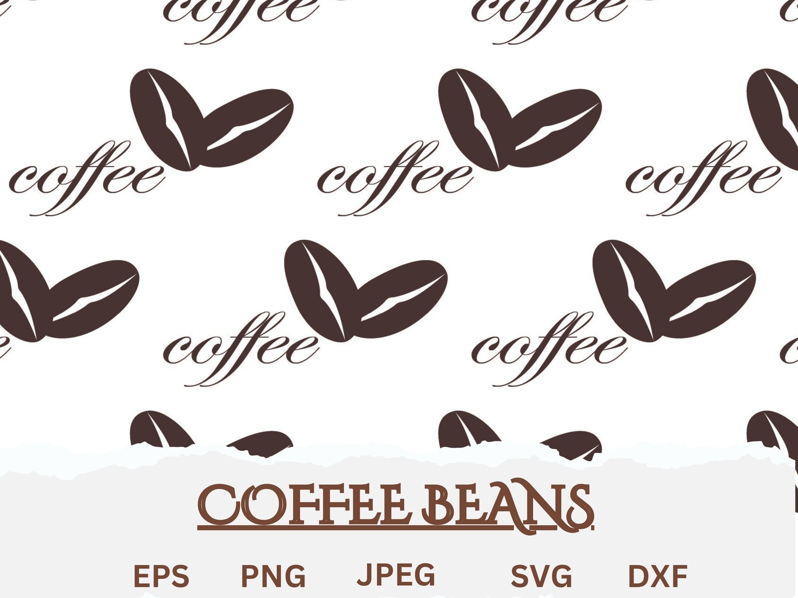 Coffee Bean Heart Vector Clipart Set, Brown Coffee Heart Cut Files for ...