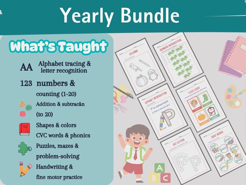 Full Year Preschool Curriculum Bundle, Back to School Prek Learning ...