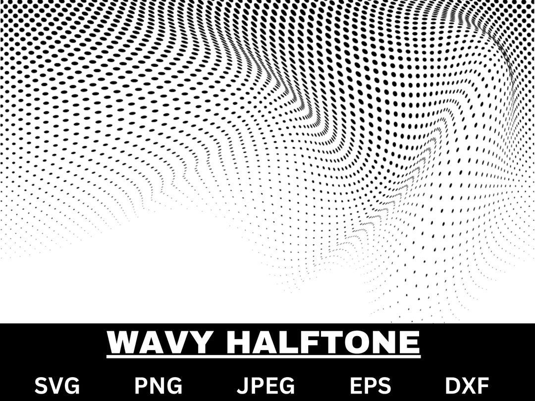 Comic Dot Pattern Svg Black and White Svg Wavy Halftone Dots Pattern ...