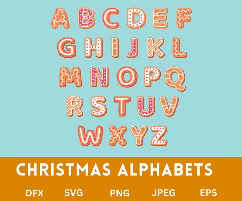 Printable Digital Alphabet Letters, Gingerbread Alphabets Bundle ...