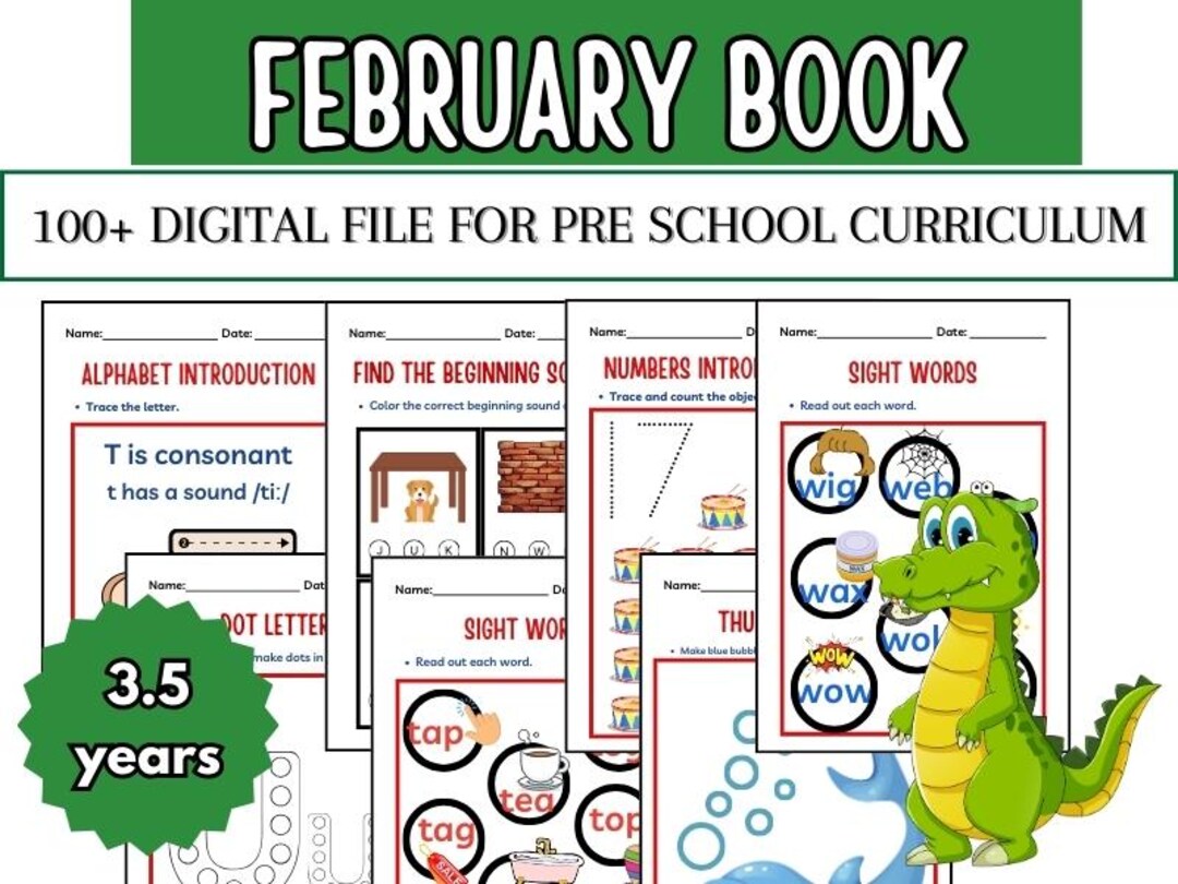 February Learning Packet |february Pre-k Curriculum |february Preschool ...
