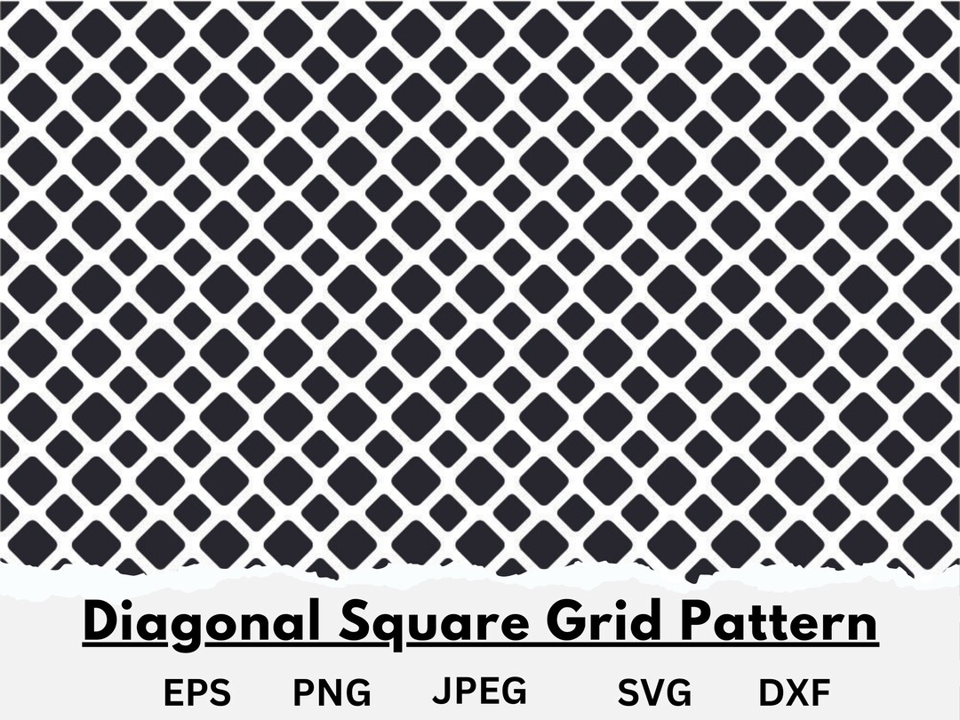 Seamless Monochrome Square Pattern Svg Black and White Background Diagonal Square Grid Pattern ...