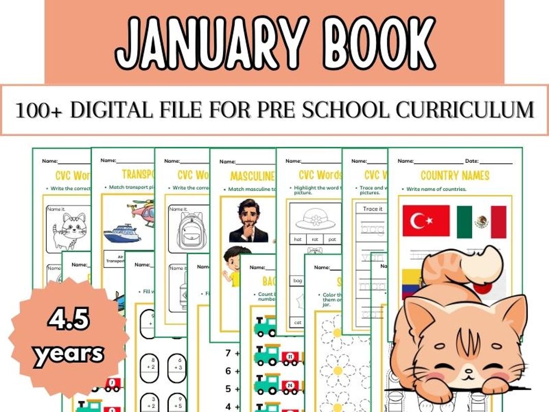 January Preschool Curriculum: Learning Activity Workbook (digital ...