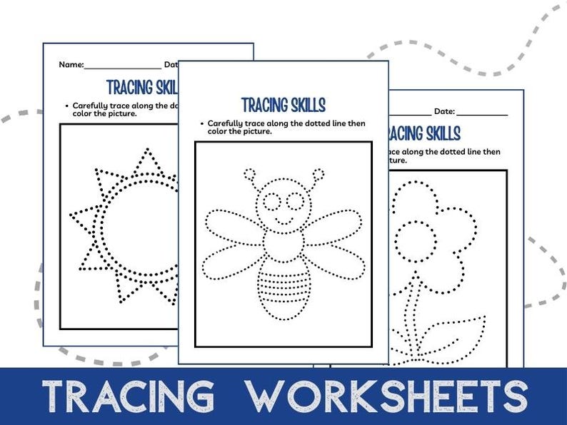 Animal and Shape Tracing Worksheets for Kids | Preschool & Kindergarten ...