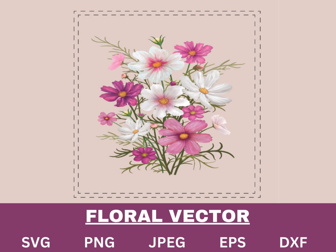 Floral Vector Svg Botanical Flowers Svg Floral Line Art Svg Wildflower ...