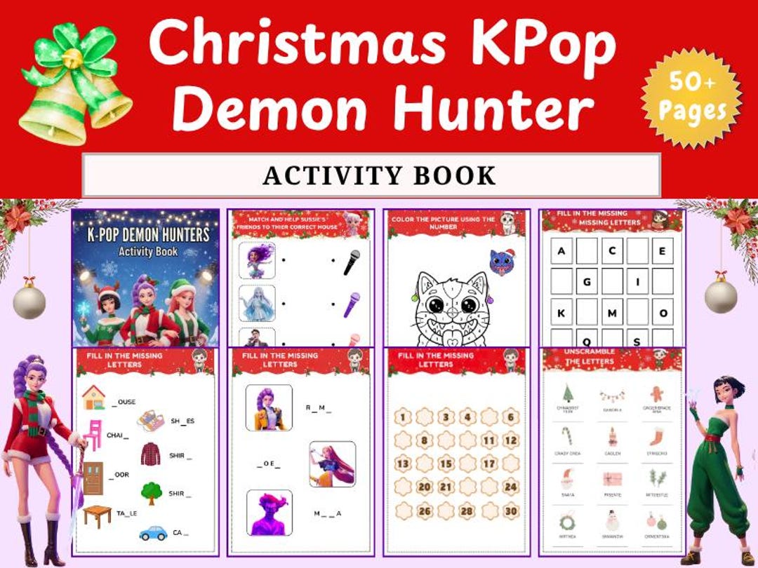 K-pop Demon Hunters Christmas Activity Book | Preschool & Pre-k ...
