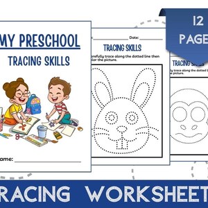 Animal and Shape Tracing Worksheets for Kids | Preschool & Kindergarten ...