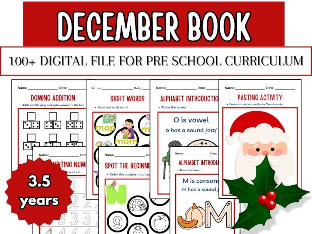 December Pre-k Learning Bundle: Christmas Activities (digital Download ...