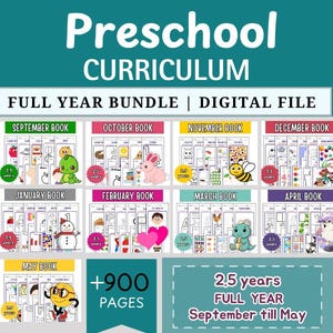 Full Year Preschool Curriculum Bundle, Back to School Prek Learning ...