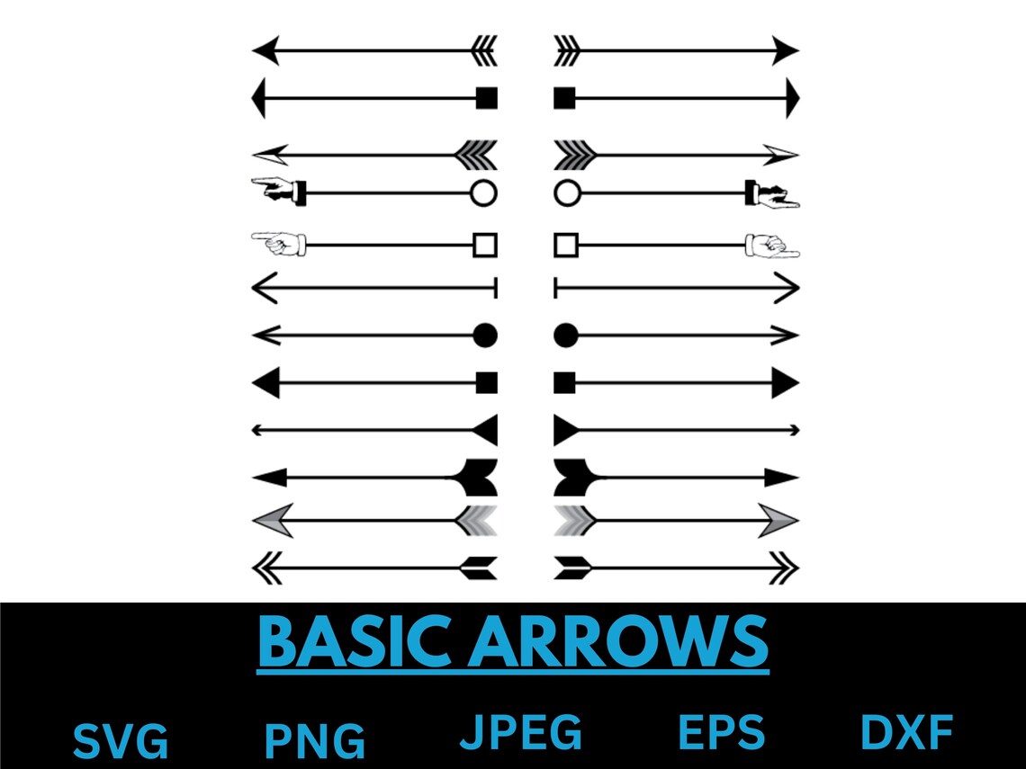 Basic Arrow Svg Arrows Bundle Svg Arrow Vector Svg Arrow Design Clipart ...