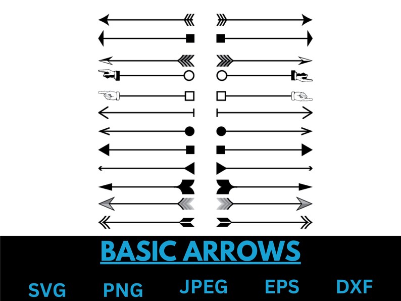 Basic Arrow Svg Arrows Bundle Svg Arrow Vector Svg Arrow Design Clipart ...