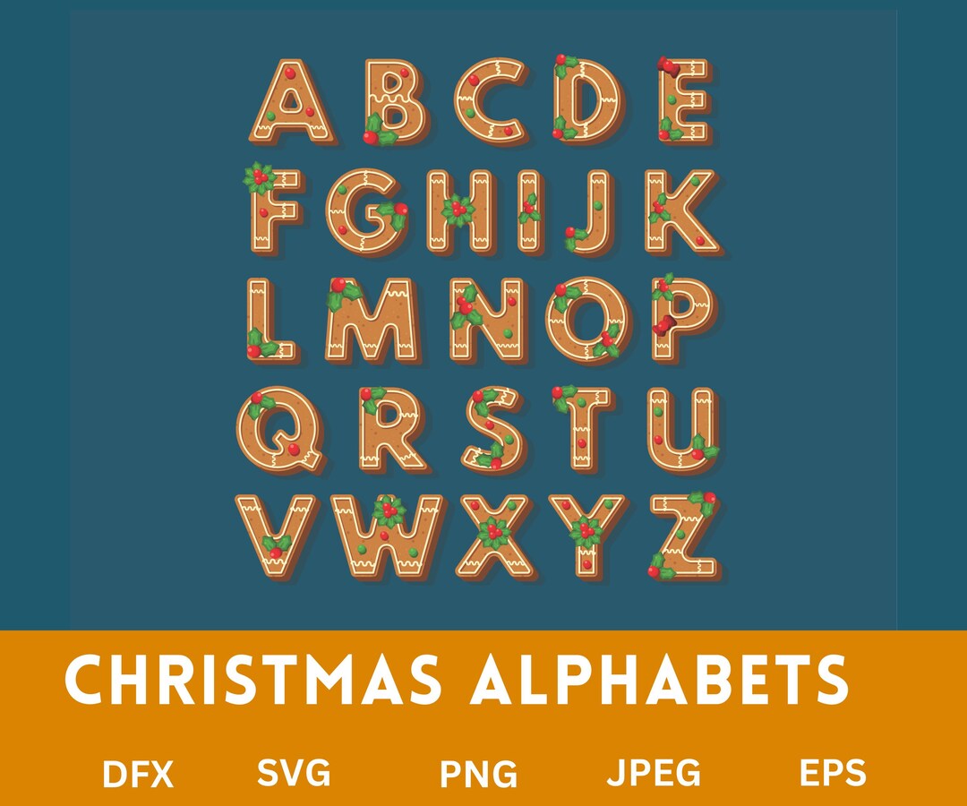 Printable Digital Alphabet Letters, Gingerbread Alphabets Bundle ...