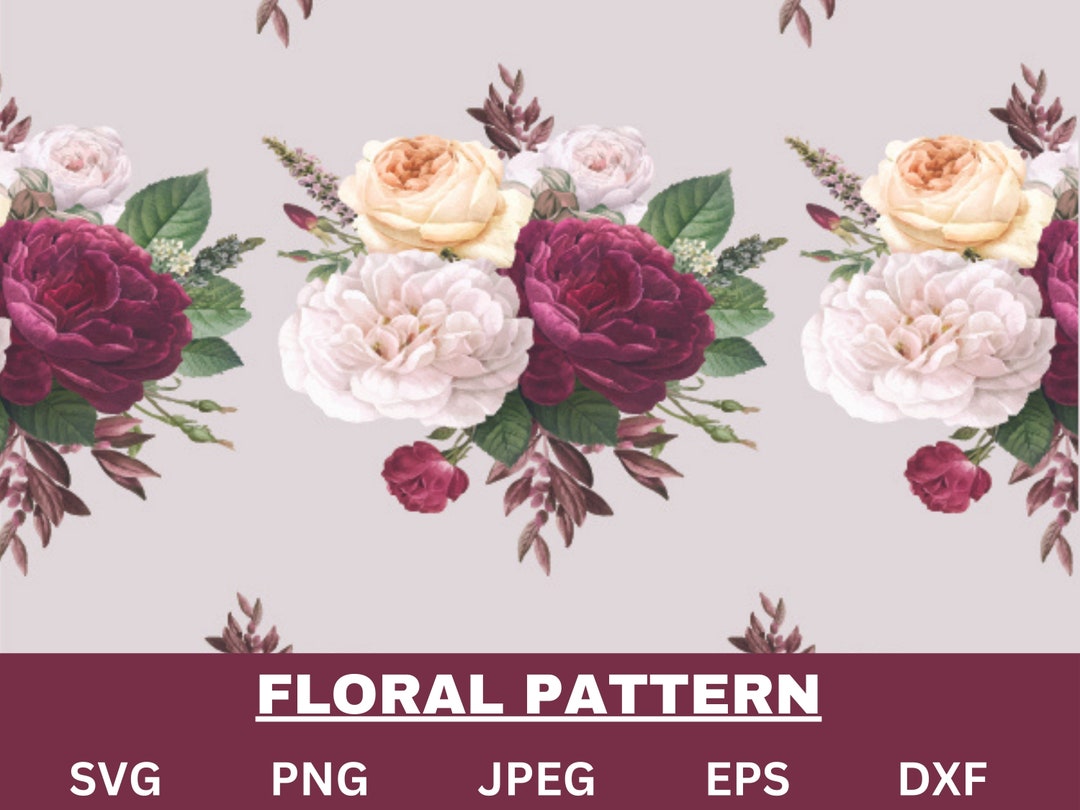 Flower Pattern Svg, Floral Pattern Flower Svg Flower Background Svg Png ...
