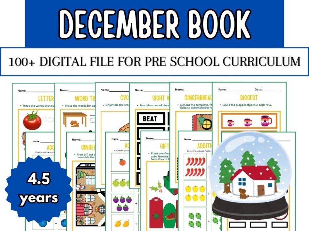 December K.G Curriculum December Learning Packet | December Preschool ...