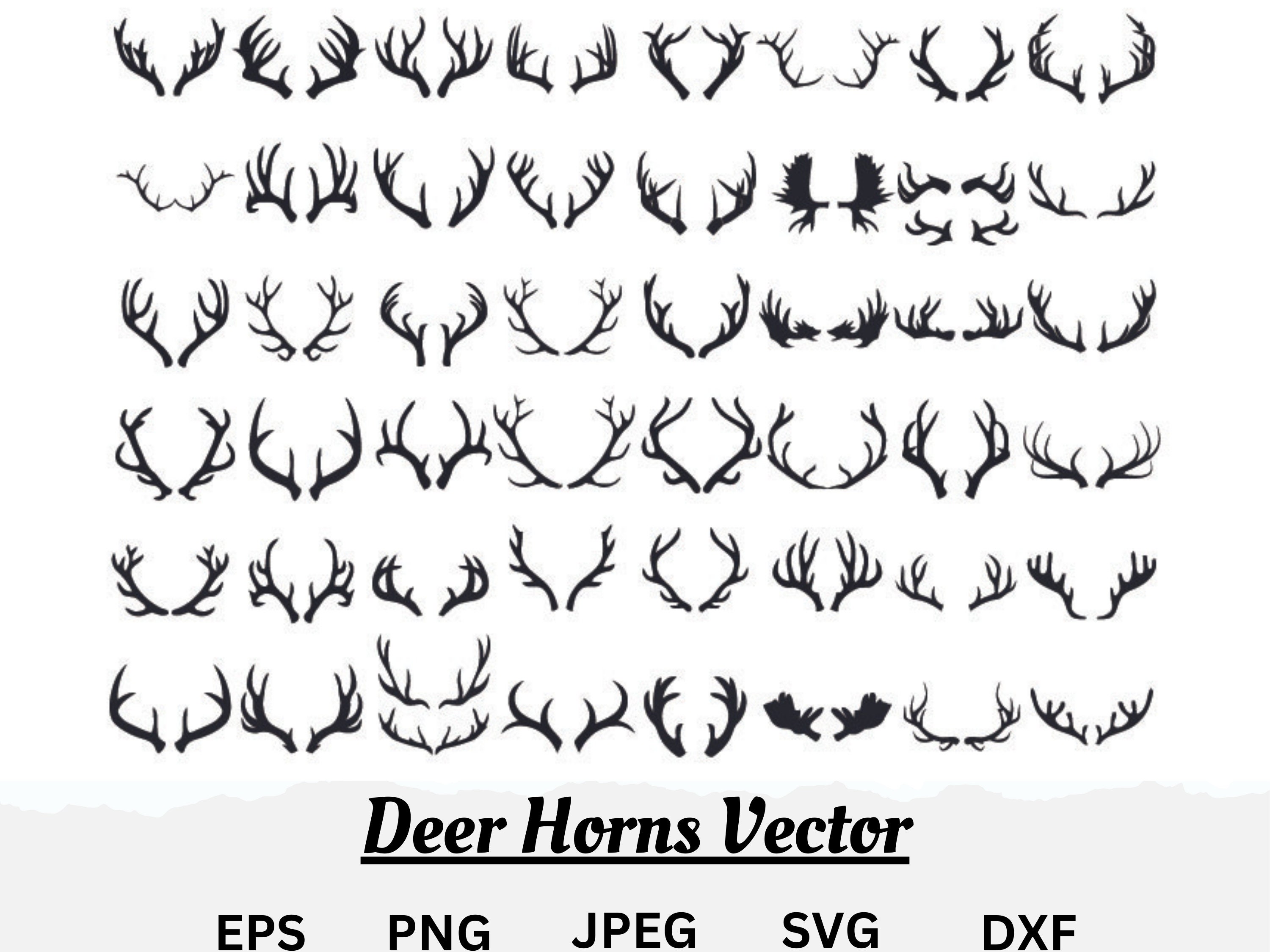 Deer Antlers Svg Bundle Deer Antlers Clipart Antler Svg Eps Png