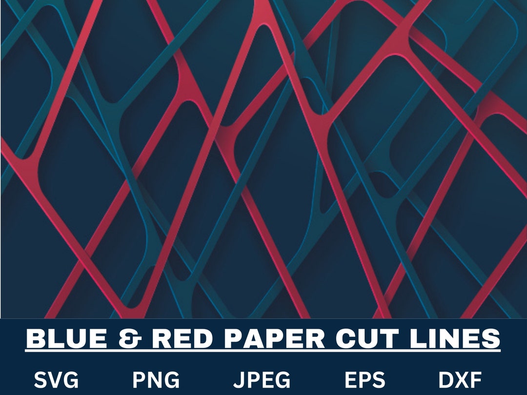 Abstract Blue & Red Paper Cut Lines Svg Simple Shapes Background Svg ...