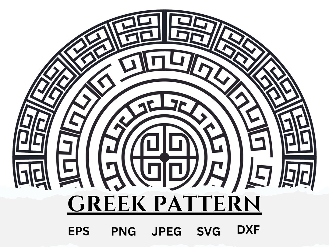 Greek Circle Frame SVG, Greek Decorative Clipart , Decorative Elements ...