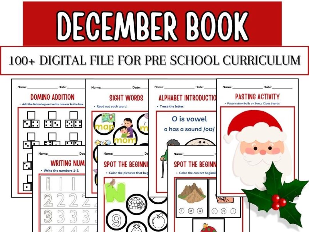 December Pre-k Curriculum Bundle Christmas Learning Packet Preschool ...