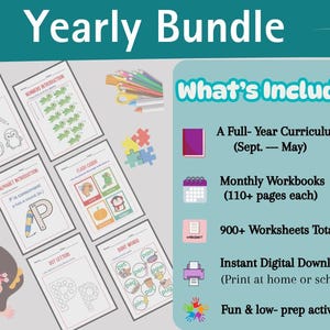 Full Year Preschool Curriculum Bundle, Back to School Prek Learning ...