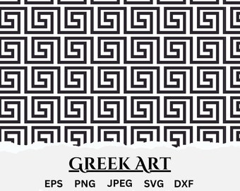 Seamless Greek Wave Svg, Sea Waves Pattern, Geometric Roman Meander ...