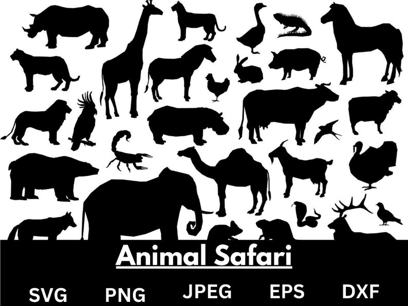 ANIMAL Safari BUNDLE SVG, Wild Animals Svg, Animals Clipart Svg Png Jpg ...