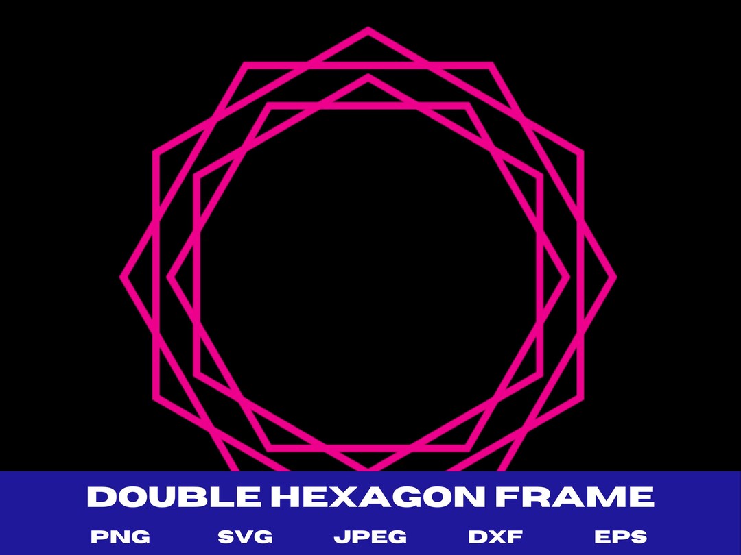 Double Hexagon Frame Svg, Hexagon Monogram Svg, Hexagon Wreath Svg ...