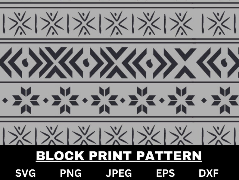 Seamless Block Print Pattern Svg Wallpaper Background Svg Digital ...