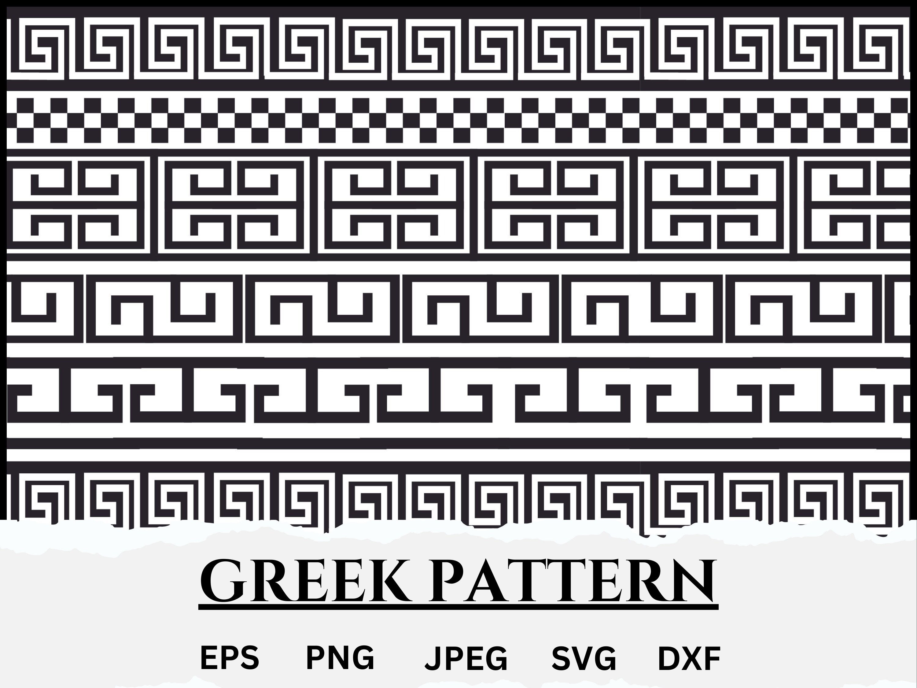 Seamless Geometric Greek Pattern SVG Files monochrome Modern Pattern ...