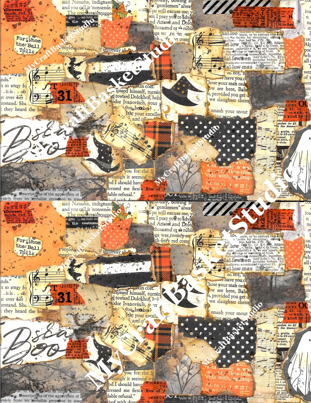 Digital Collage - Boo Halloween - Etsy