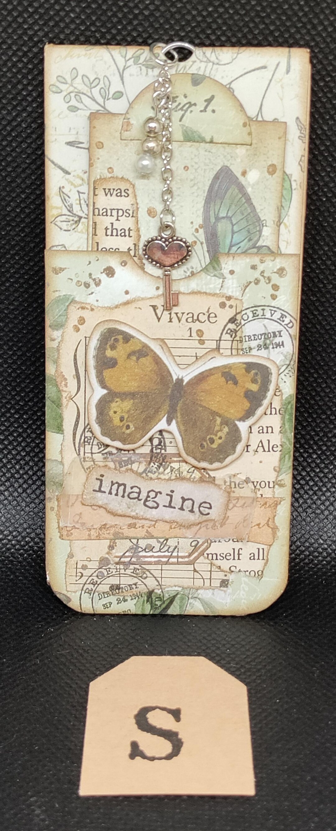 Butterfly Hidden Paperclip With Key and Bead Charm - S - Etsy