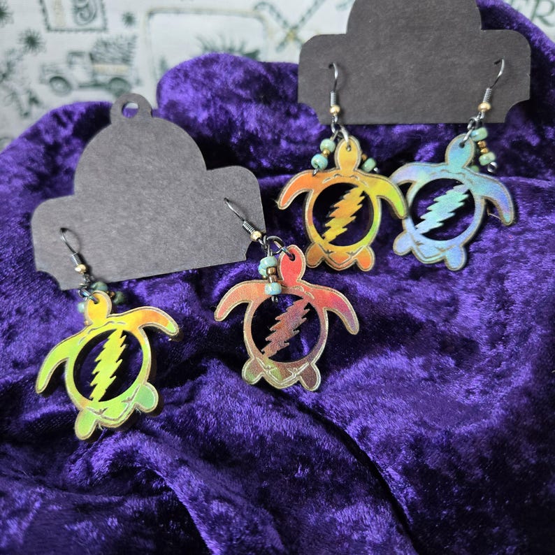 Sea Turtle Inspired Grateful Dead Earrings - Etsy