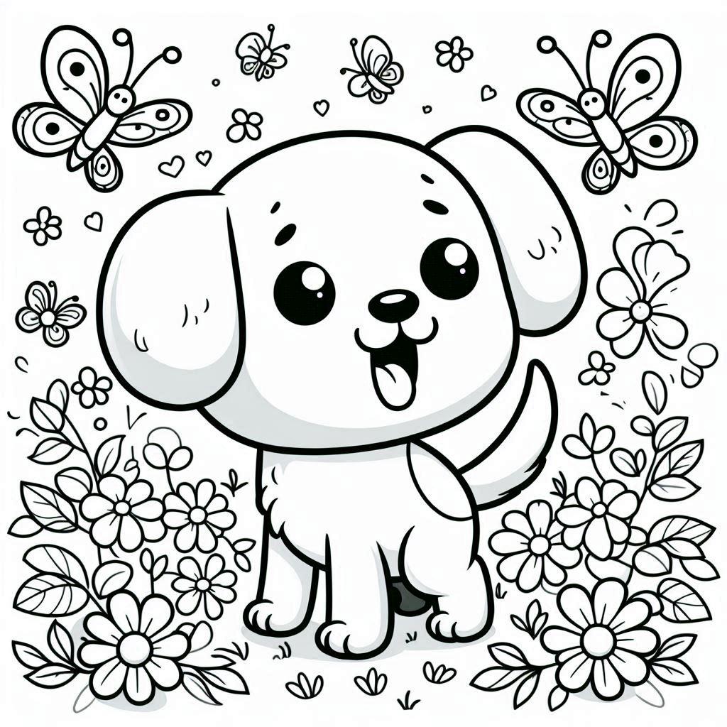 Cute Dog Coloring Pages for Kids 7 Printable Puppy Coloring Sheets Fun ...