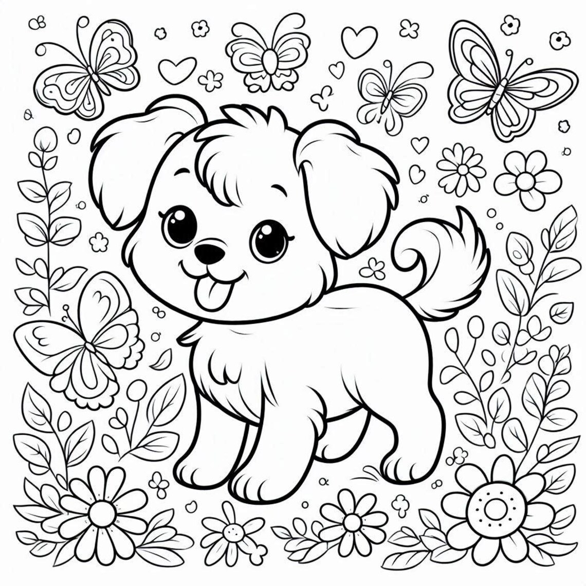 Cute Dog Coloring Pages for Kids 7 Printable Puppy Coloring Sheets Fun ...