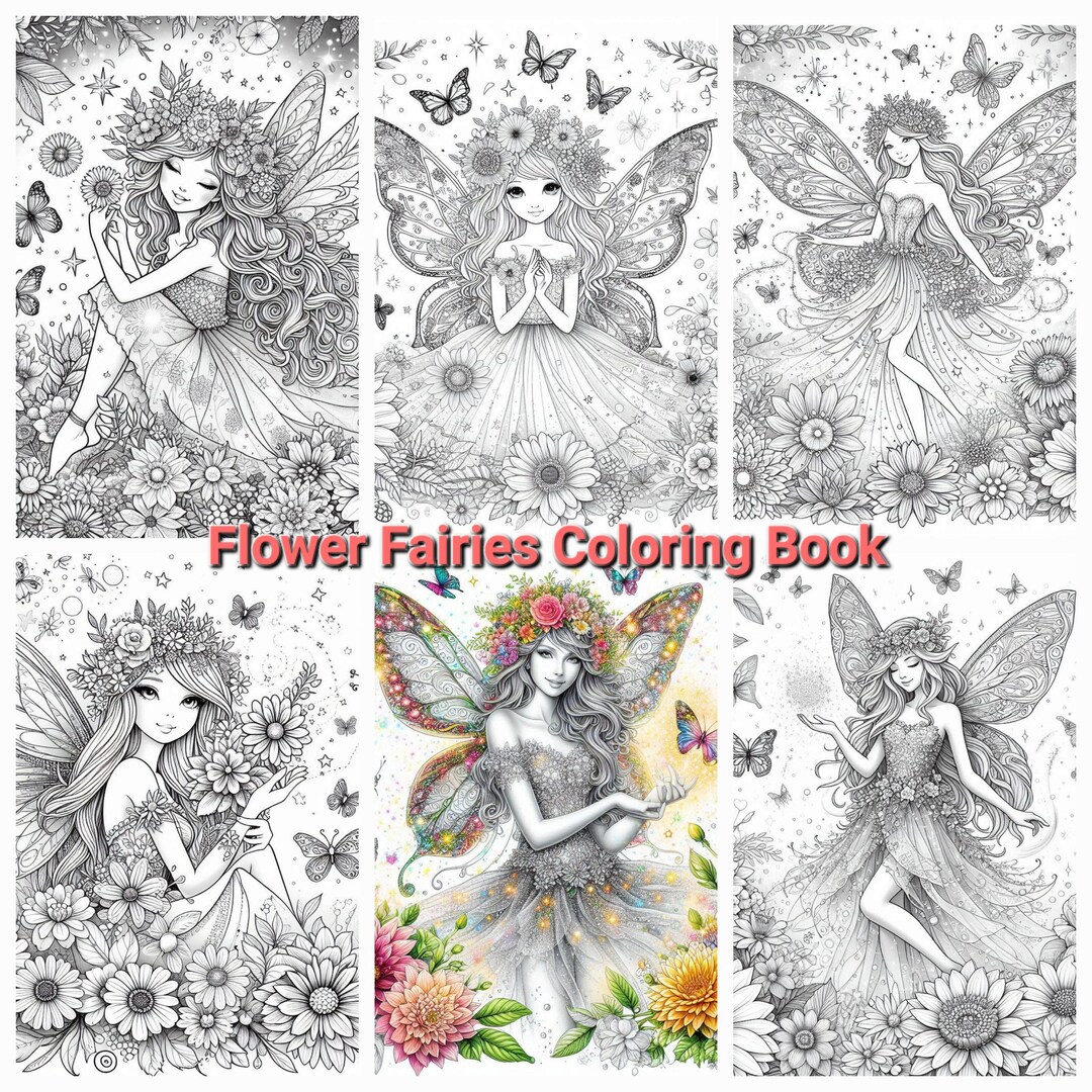 Coloring Flower Fairies 14 Coloring Page (digital Product)coloring Art ...