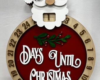 Large Christmas Countdown Sign With Easel and Marker santa Countdown christmas Sign christmas ...