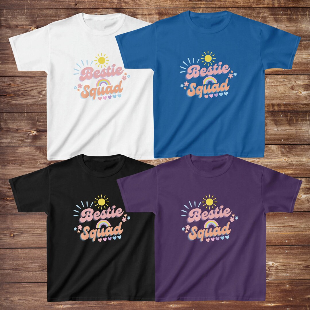 Kids / Girls Bestie Squad Shirt, Child Good Friend T-shirt, Kids Bff ...